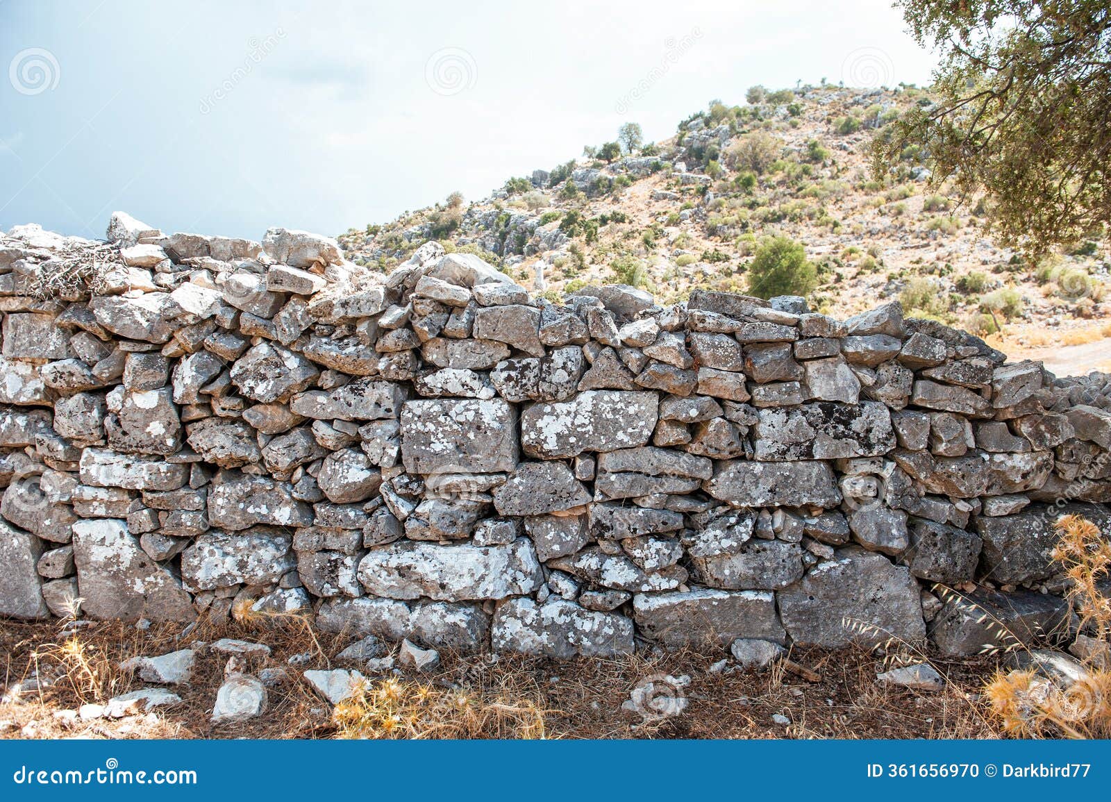 Ancient Wall Background with Old Concrete Bricks and Stones Stock Photo ...