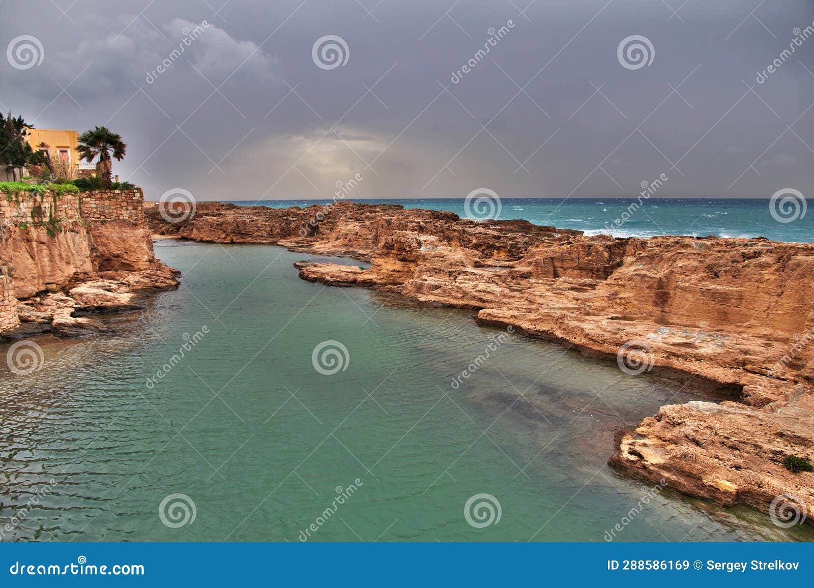 The Ancient Wall in Batroun, Lebanon Stock Image - Image of view ...