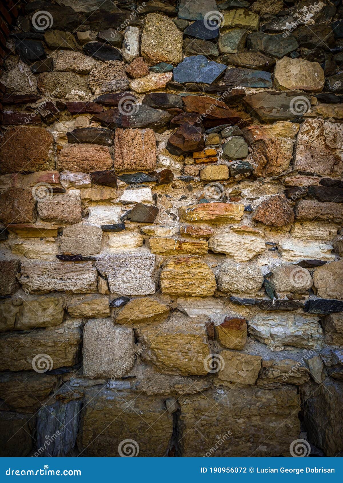 Ancient Wall, Bricks, Stones, Roman Stock Photo - Image of tree, rock ...