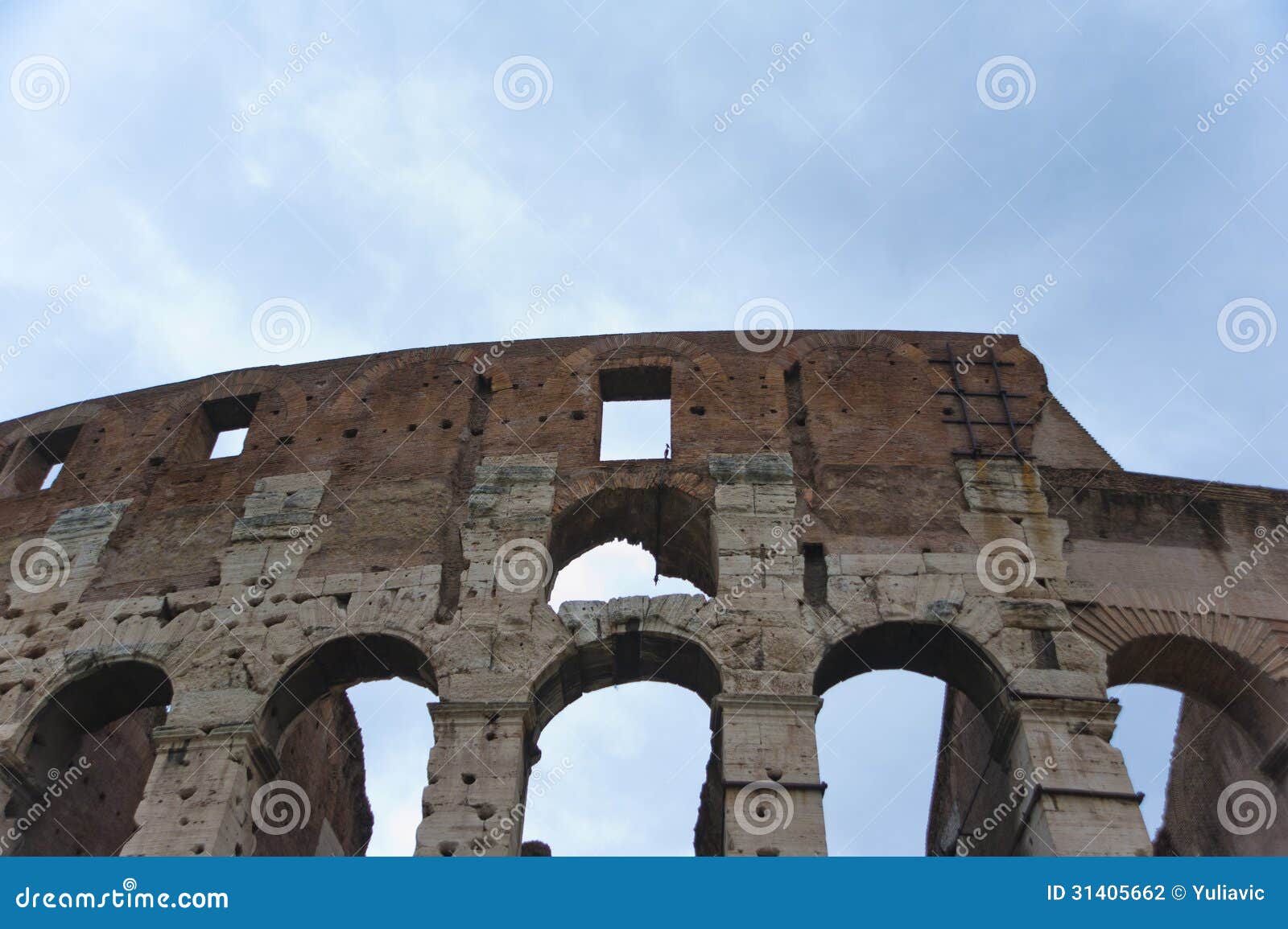 Ancient Wall of the Colosseum in Rome. Stock Photo - Image of european ...