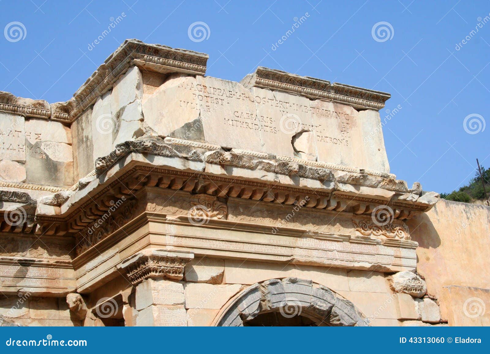 Ancient Wall from Ephesus Ruins Stock Photo - Image of architecture ...