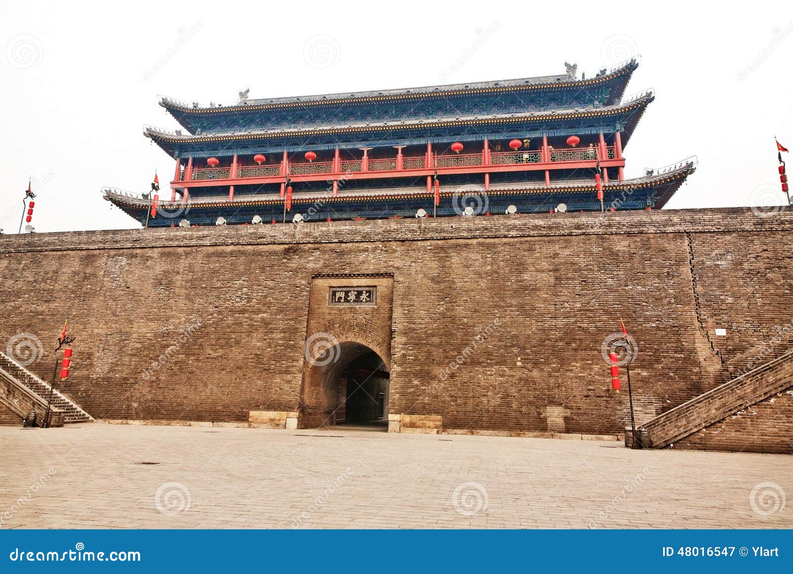 Ancient Wall Gate in Xian China Stock Image - Image of ancient ...