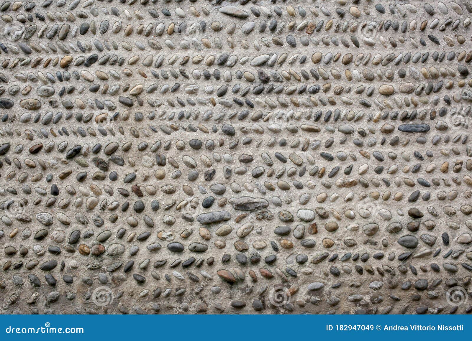 Ancient Wall Made with River Pebbles with Copy Space for Your Text ...