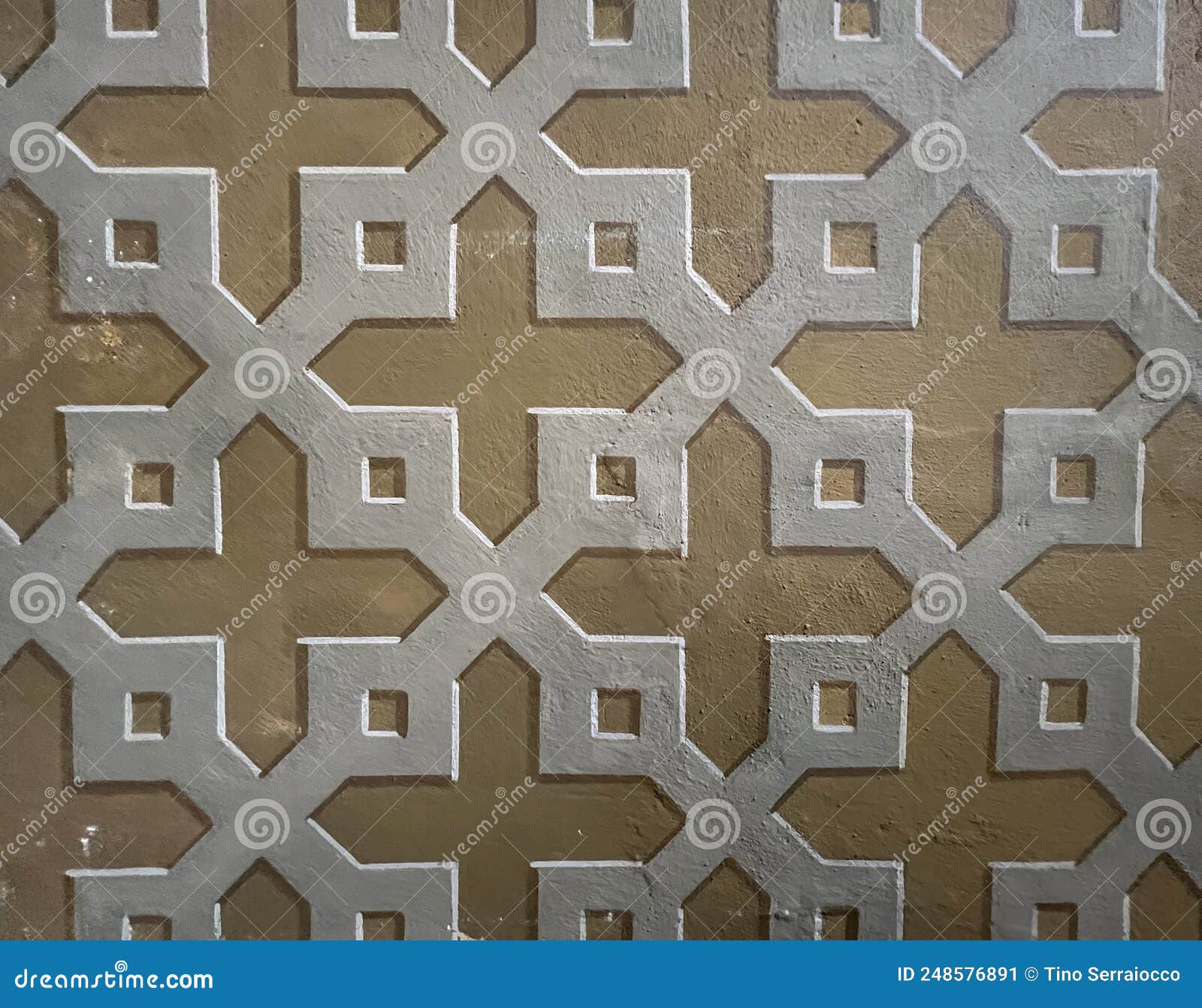 Ancient Wall Painted with Geometric Patterns Stock Image - Image of ...