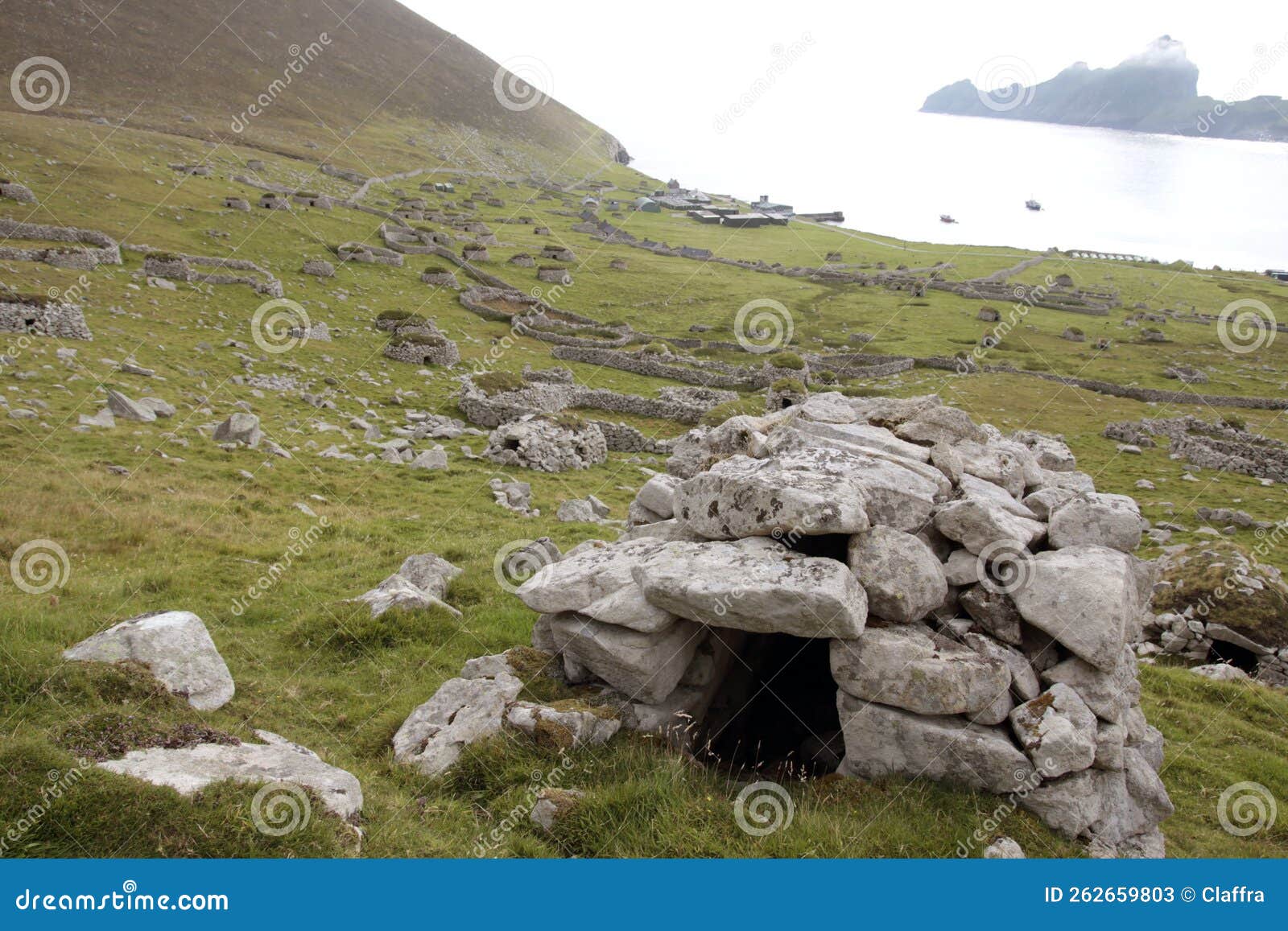 Ancient Wall Structures and Shelters, I.e. Cleits, on the Remote ...