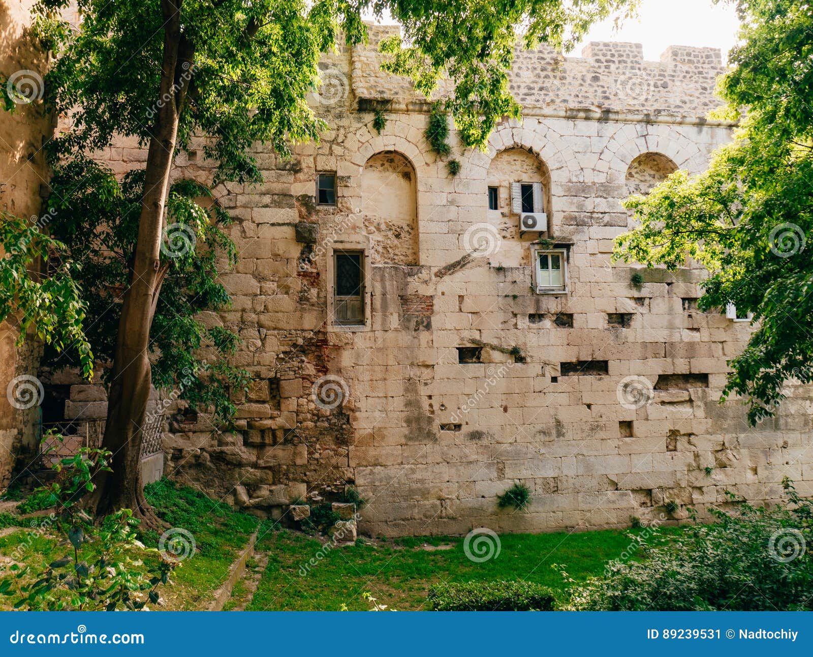 Ancient Walls in the Balkans. the Texture of Stone. Stock Image - Image ...