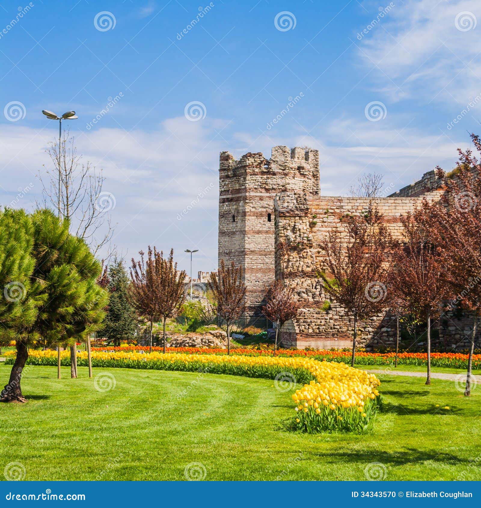 Ancient Walls of Constantinople. Stock Photo - Image of antique ...
