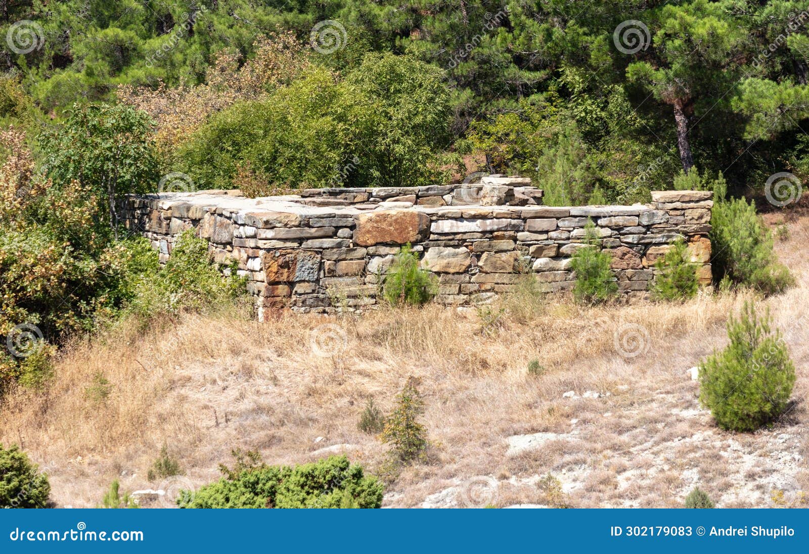 Ancient Walls Made of Stone Bricks in Nature Stock Image - Image of ...