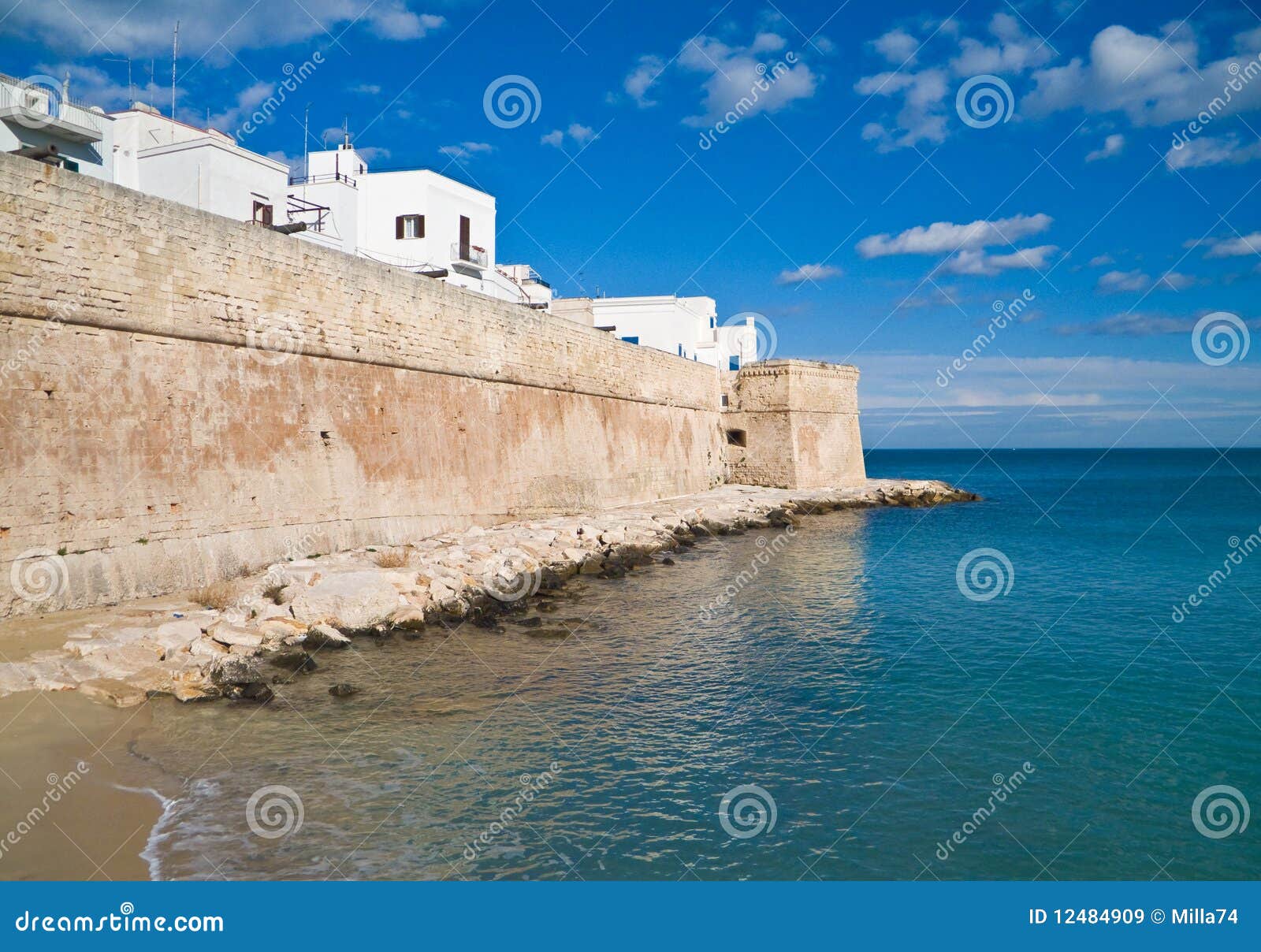 Ancient Walls of Monopoli. Apulia. Stock Image - Image of horizon ...