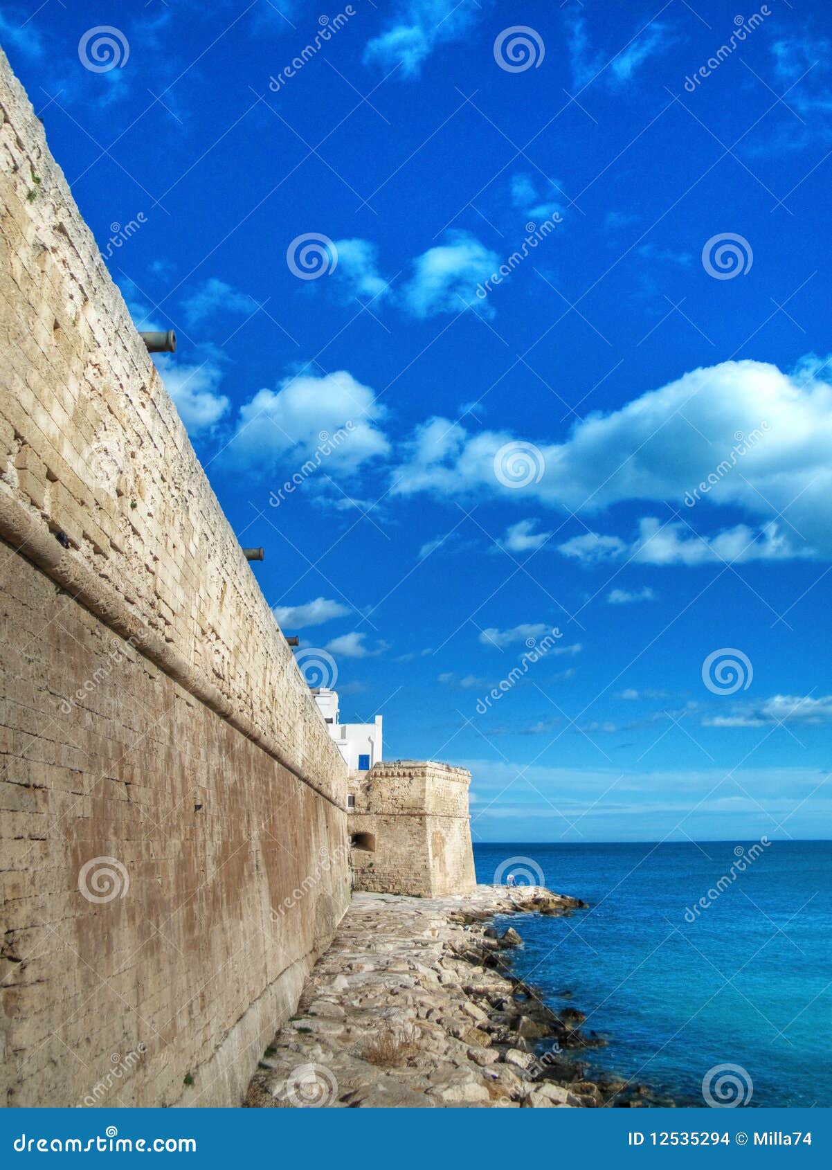 Ancient Walls of Monopoli. Apulia. Stock Photo - Image of castle, clear ...