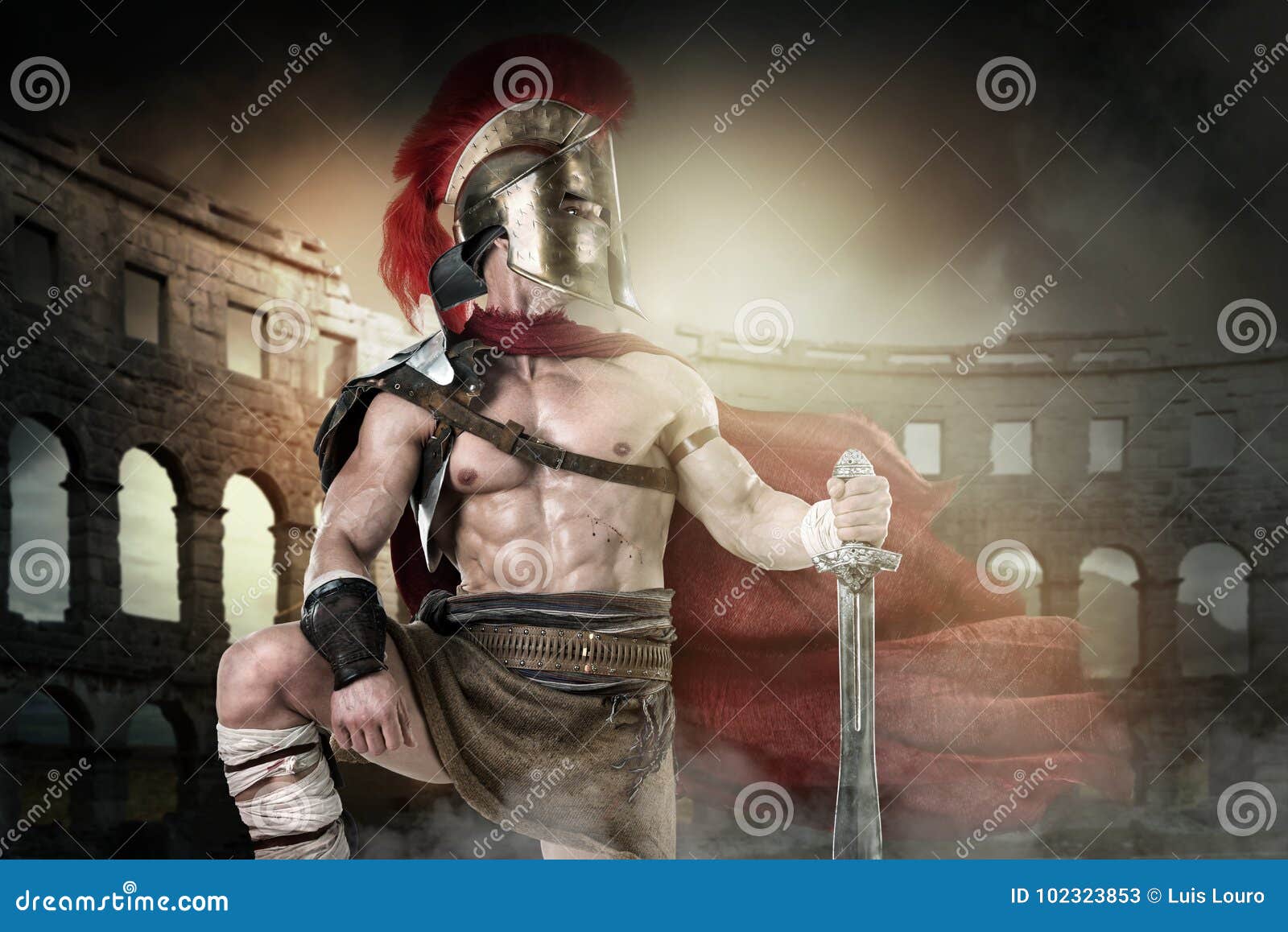 Ancient Soldier or Gladiator Stock Image - Image of muscle, barbarian ...