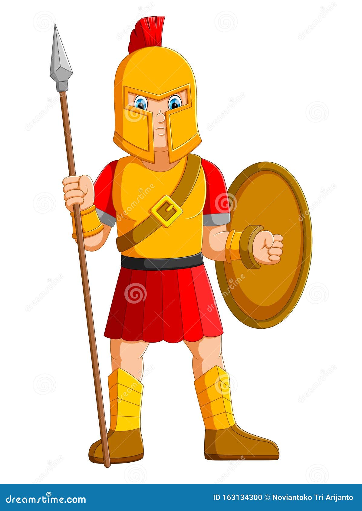 Gladiator Holding Shield And Sword Fighting On Coliseum Arena Landing ...