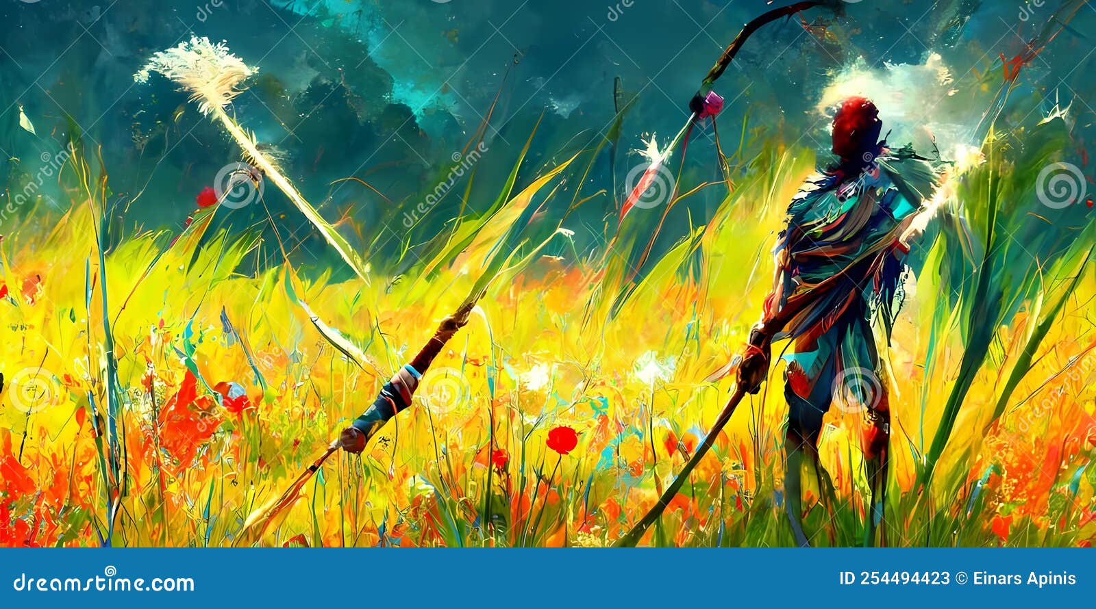 Ancient Warrior with the Magic Spear Standing in the M Stock ...