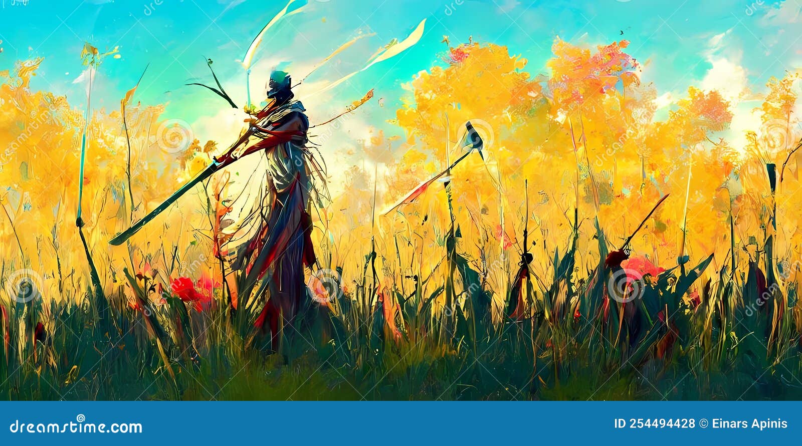 Ancient Warrior with the Magic Spear Standing in the M Stock ...