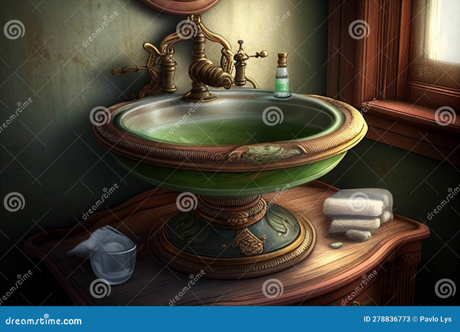 Ancient Wash Basin. AI Generated Royalty-Free Stock Photo ...