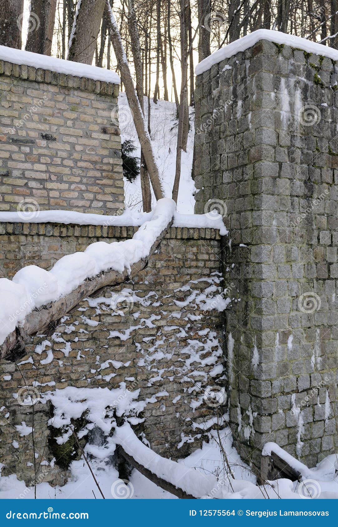 Ancient Water-mill in Winter Stock Photo - Image of brick, frosty: 12575564