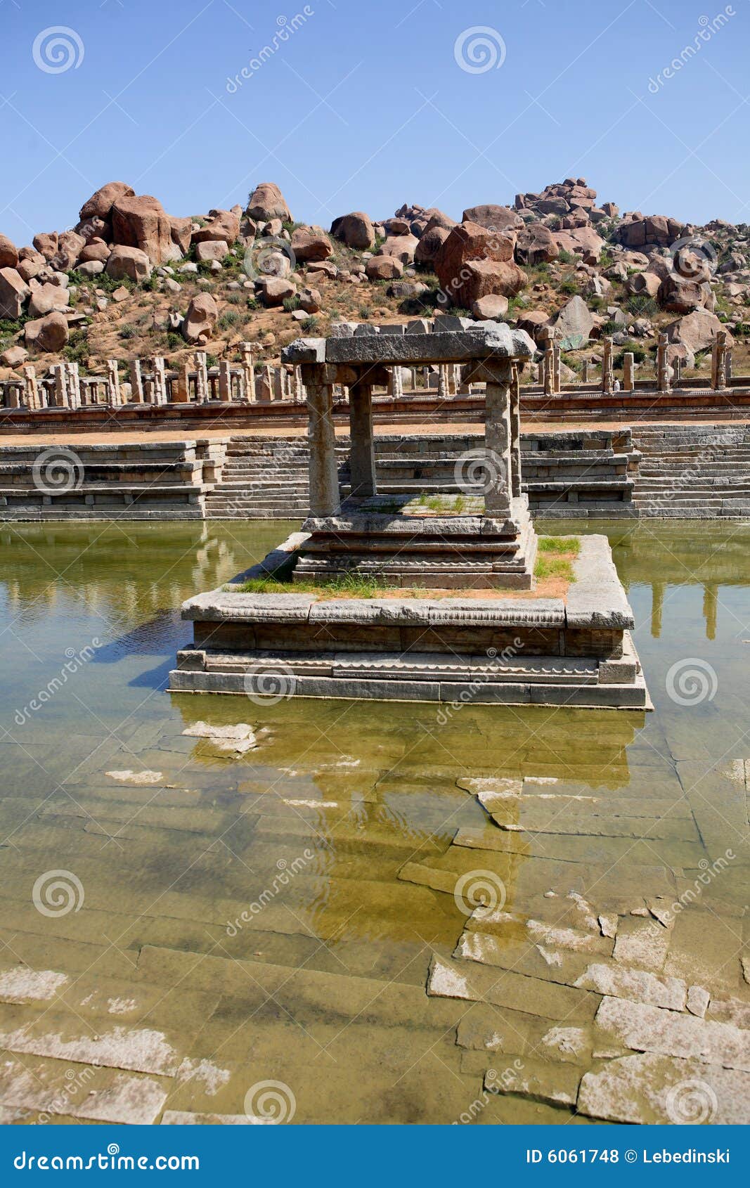 Ancient Water Pool and Temple Stock Photo - Image of spirituality ...
