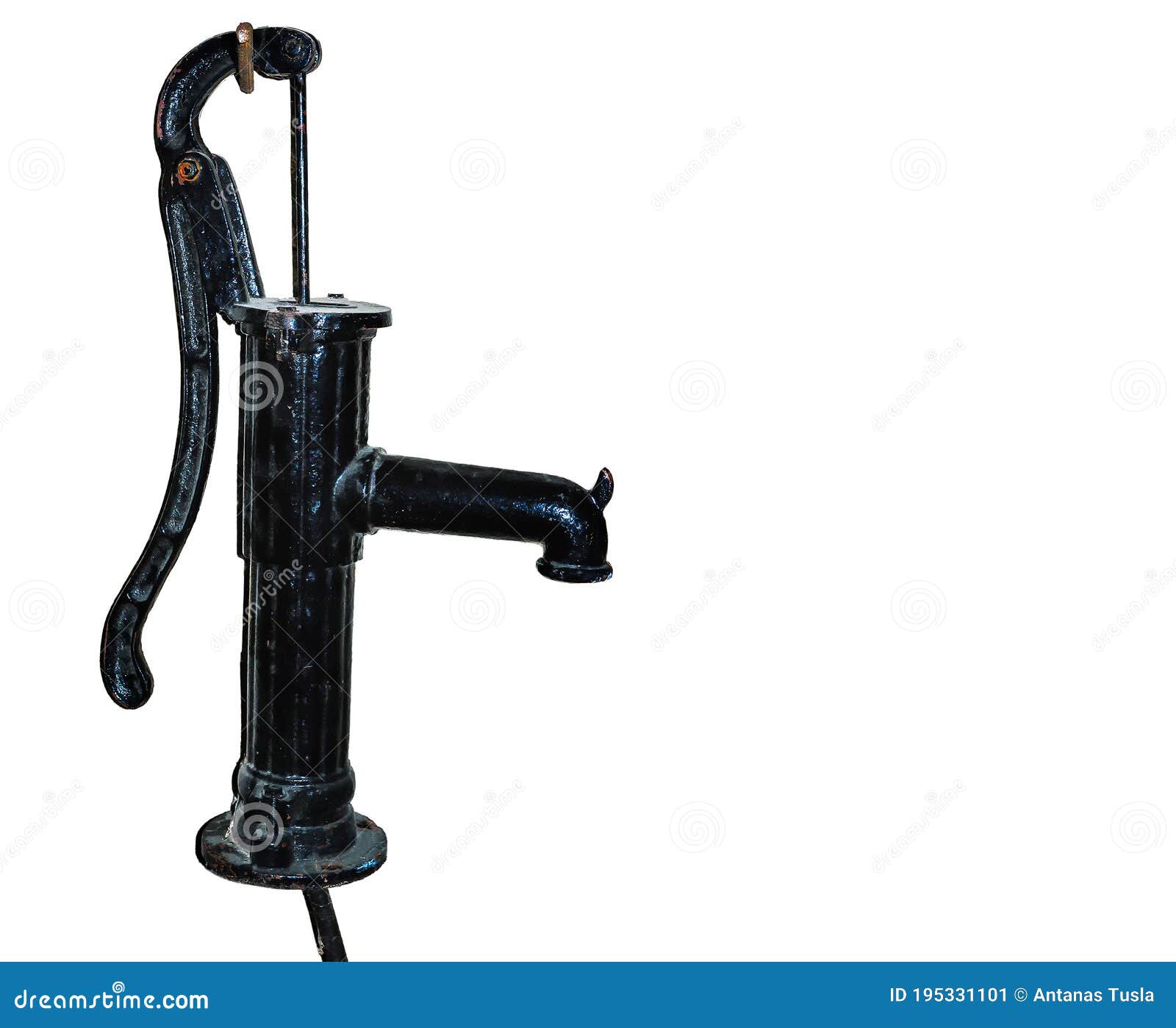 Ancient Water Pump on a White Background Stock Image - Image of simple ...