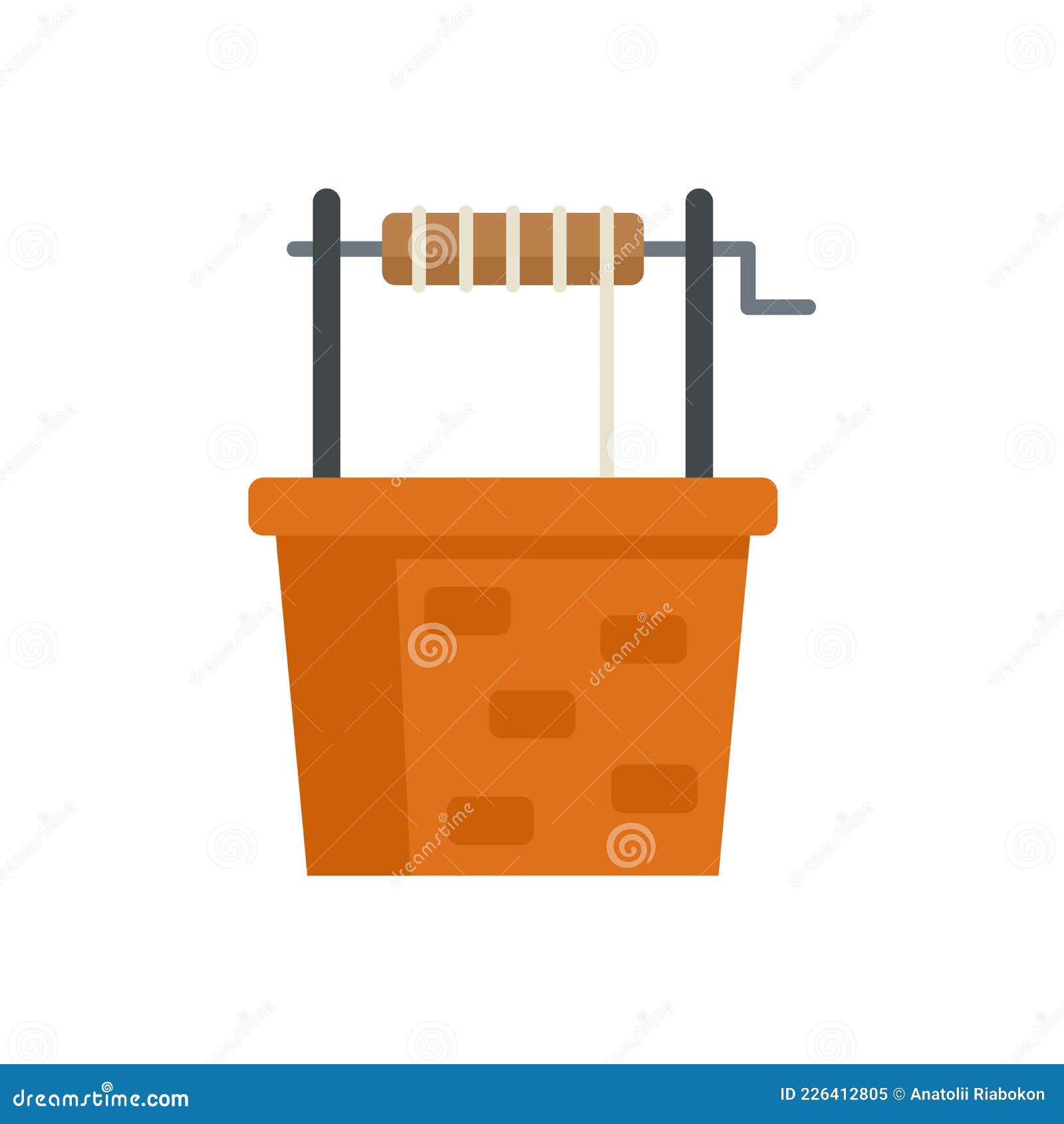 Ancient Water Well Icon Flat Isolated Vector Stock Vector ...