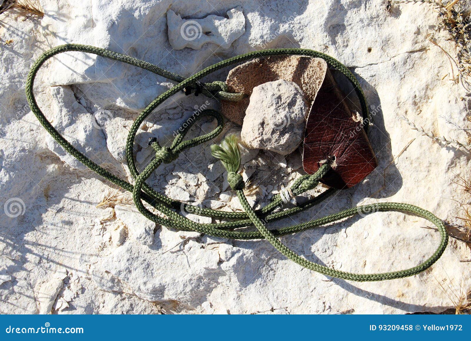 Ancient Weapon - Sling for Stone Throwing. Stock Photo - Image of ...