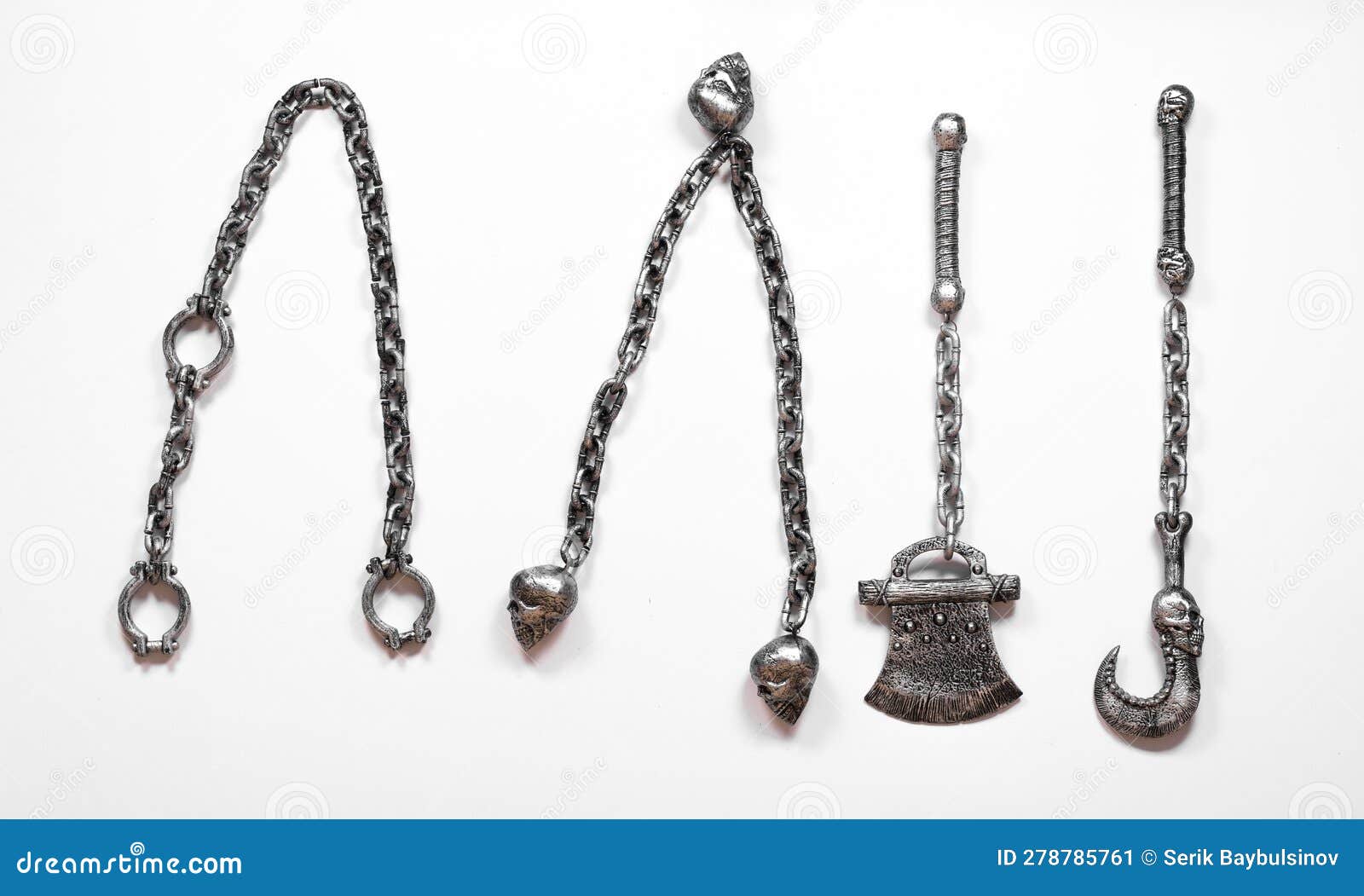 Ancient Weapons, Chains and Shackles Isolated on White Stock Image ...
