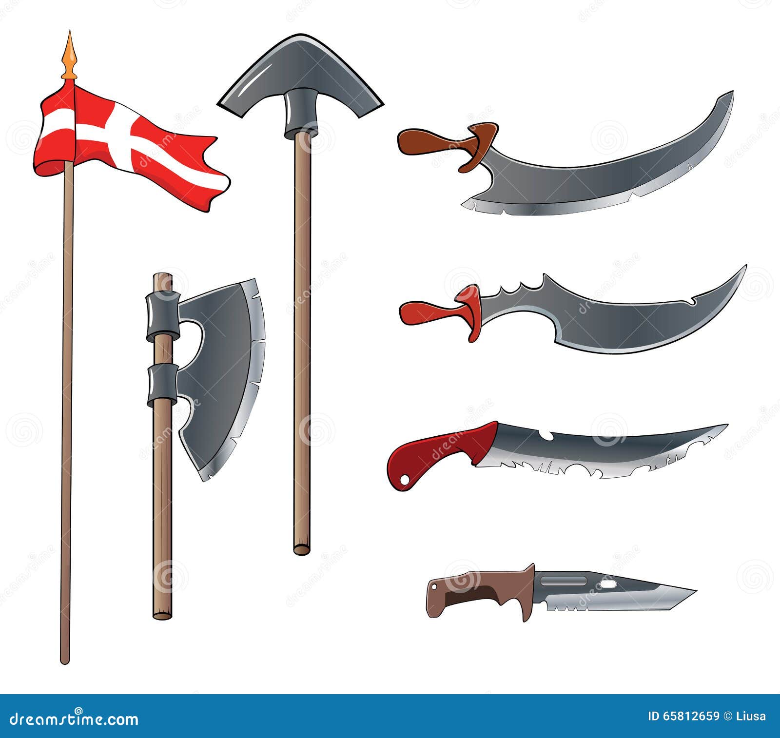 Ancient weapons set stock vector. Illustration of collection - 65812659
