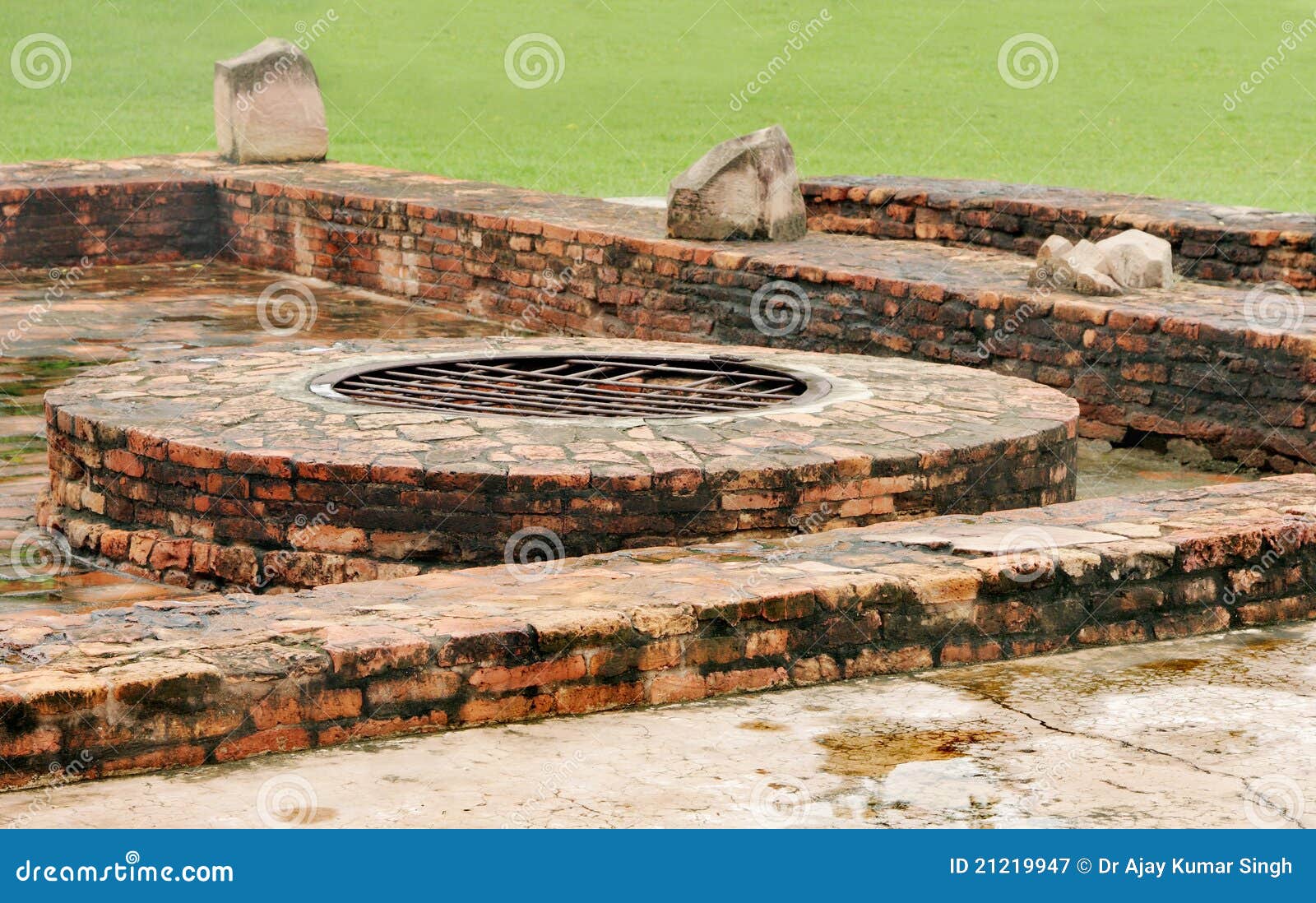 Ancient Well at Monastery Ruins Site Sarnath Stock Image - Image of ...