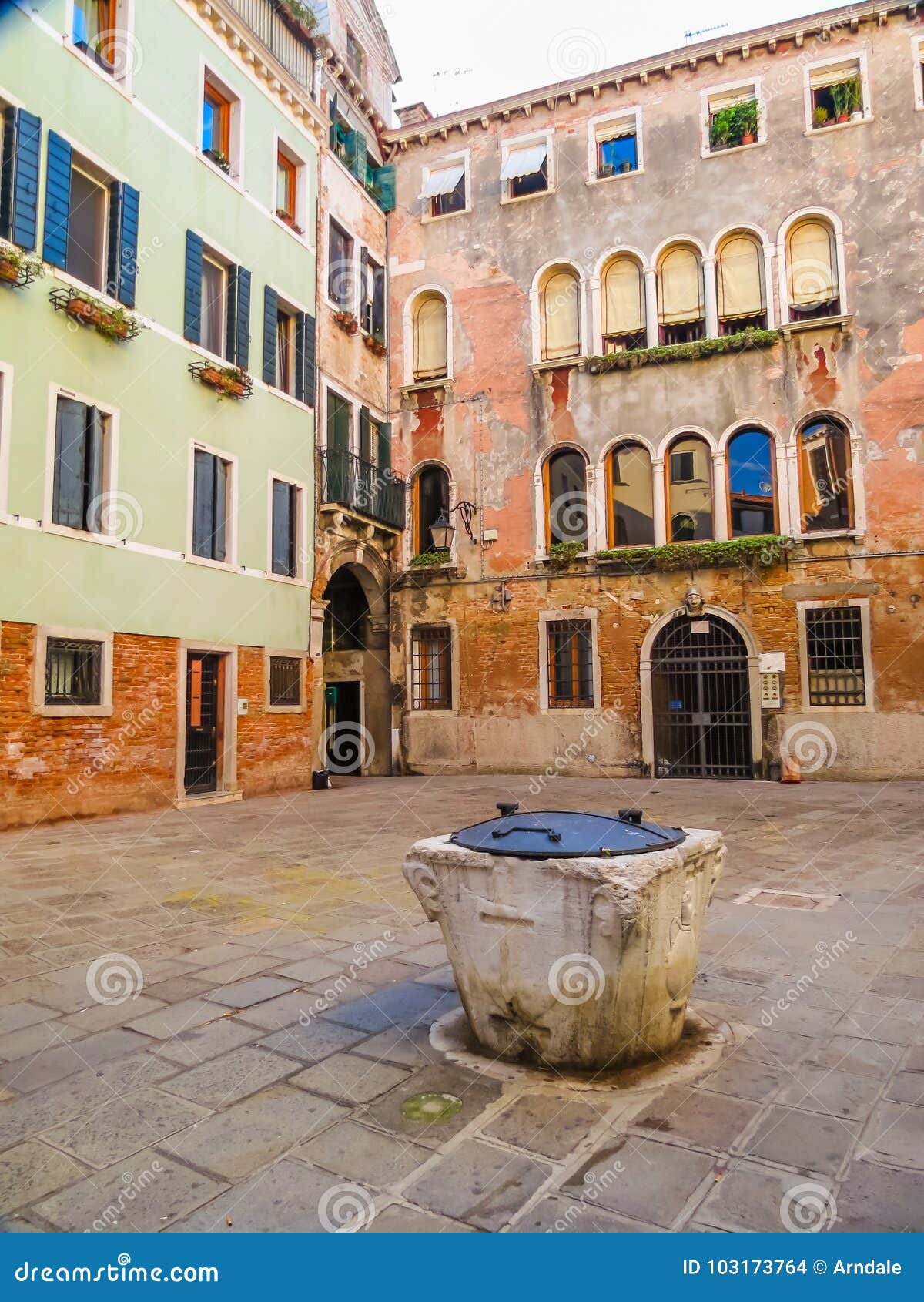 Ancient Well on the Square of Venice, Italy Stock Photo - Image of ...