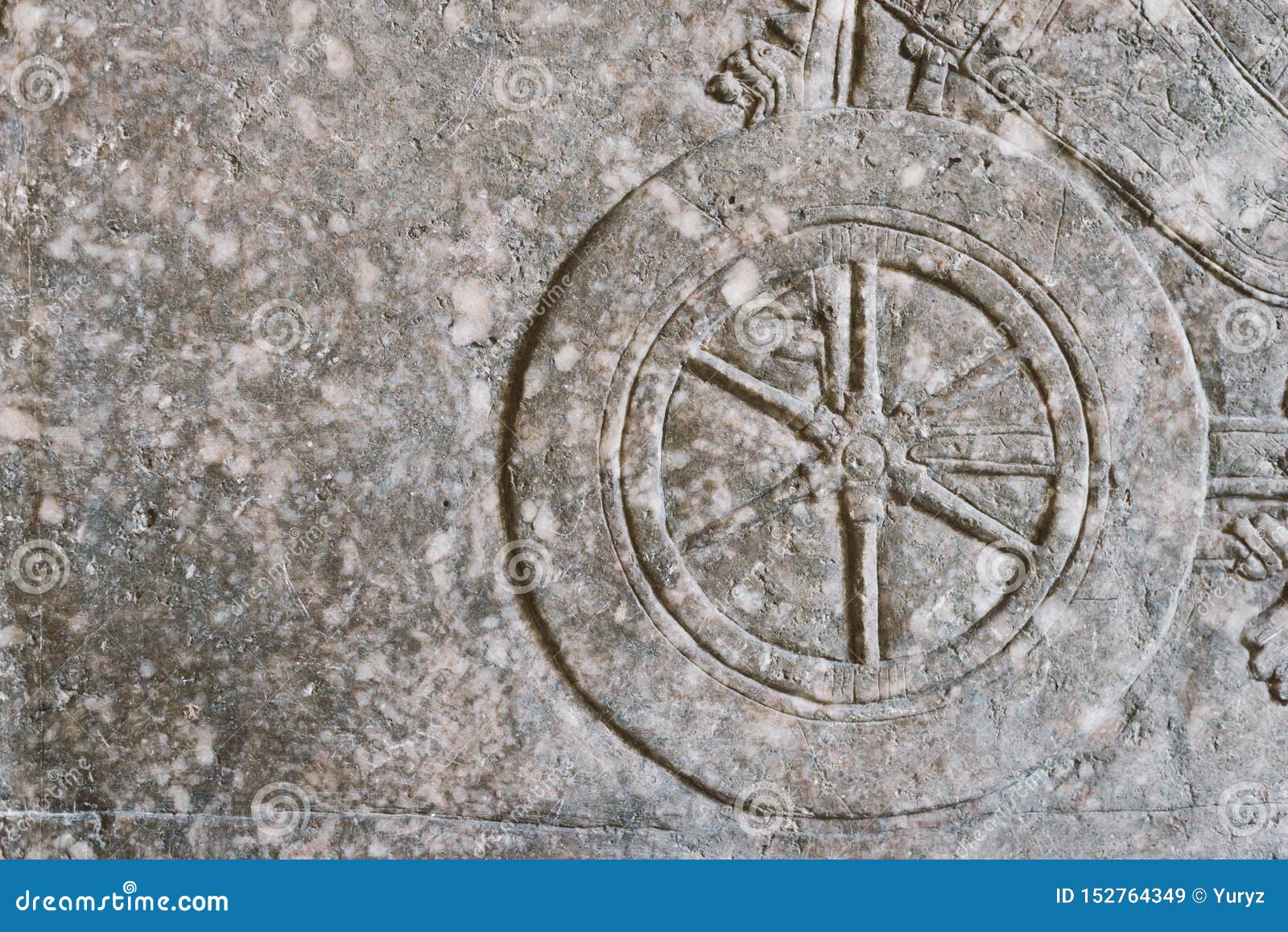 Ancient wheel relief stock image. Image of ancient, stone - 152764349