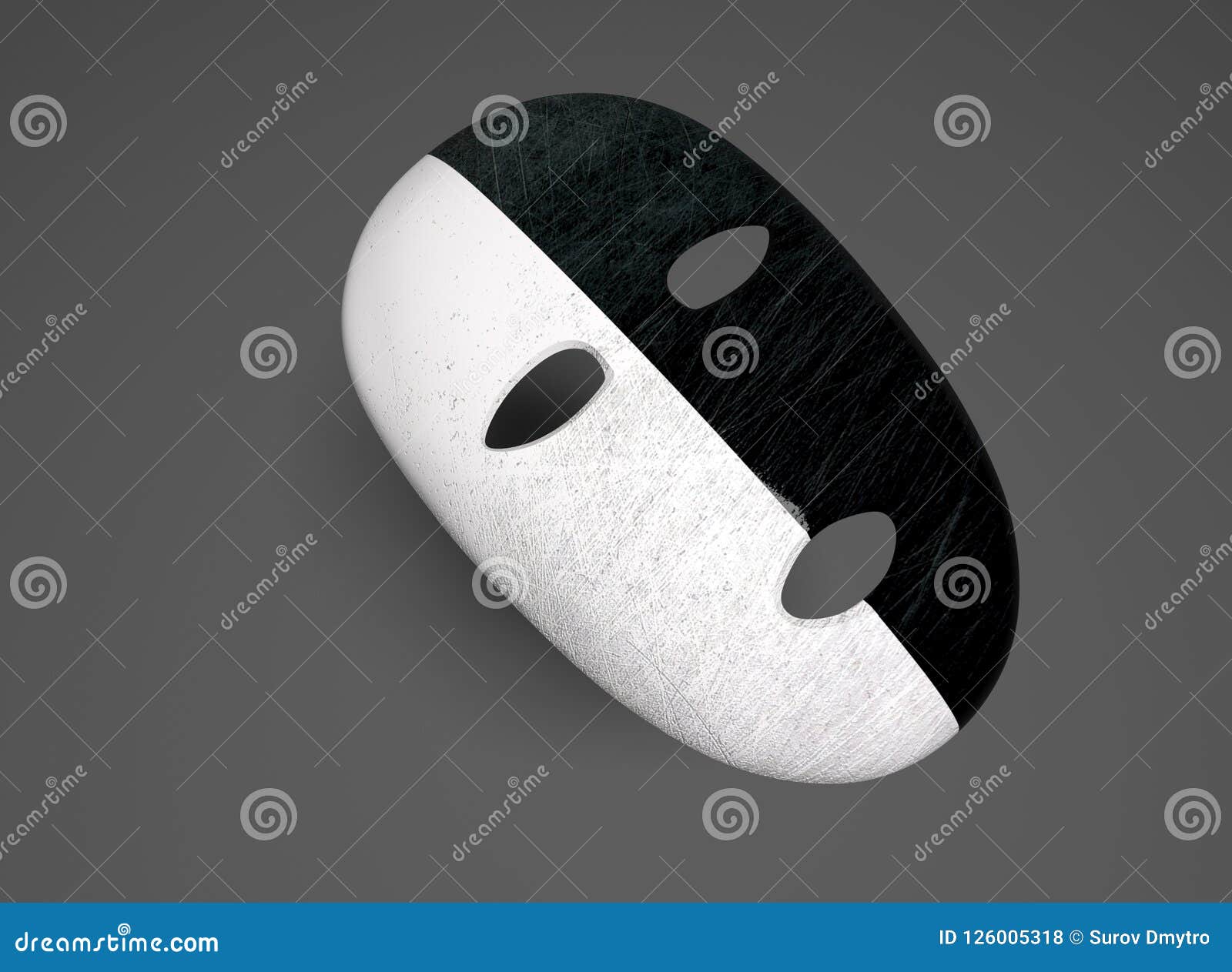 Ancient White and Black Mask Stock Illustration - Illustration of mask ...