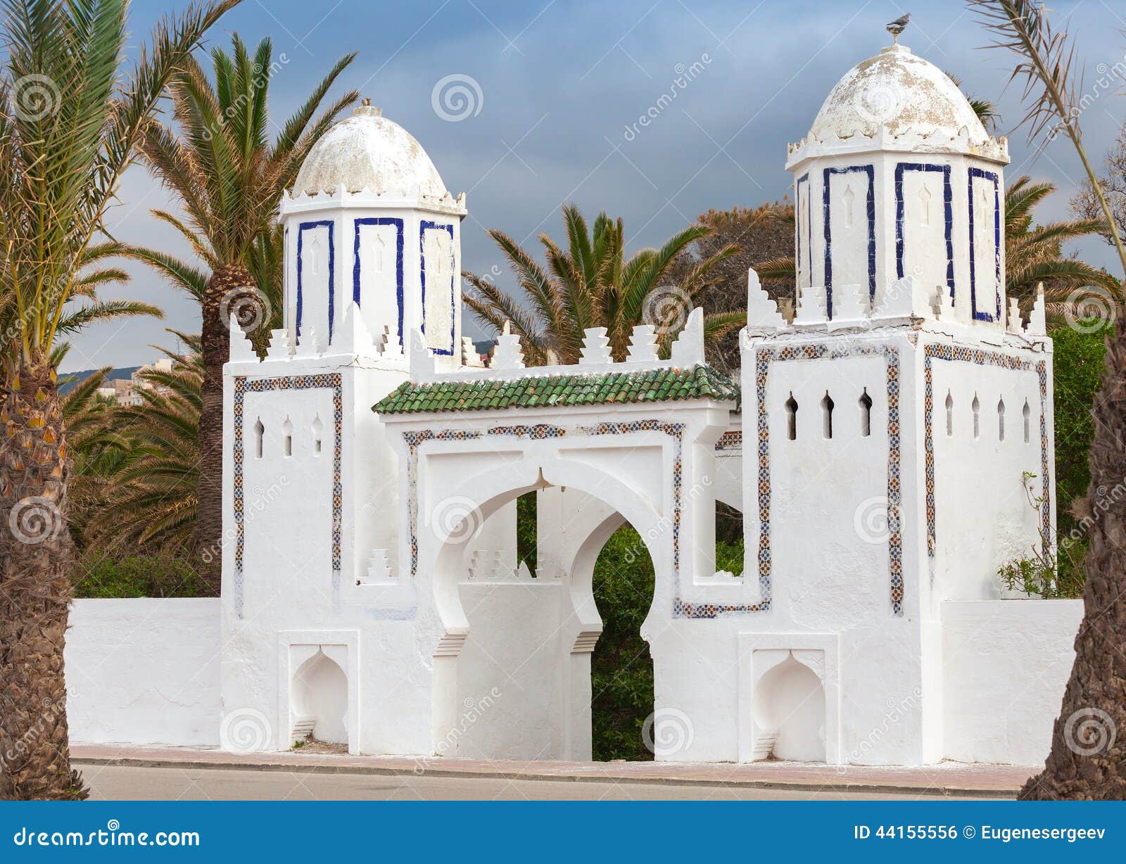 Ancient White Gate in Tangier, Morocco Stock Photo - Image of style ...