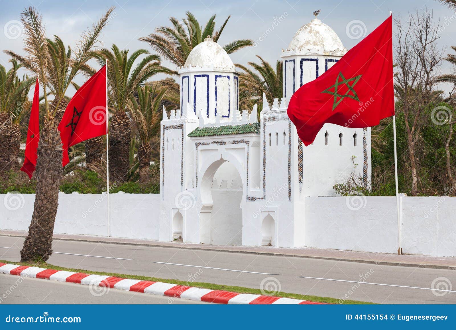Ancient White Gate To the Park in Tangier, Morocco Stock Photo - Image ...