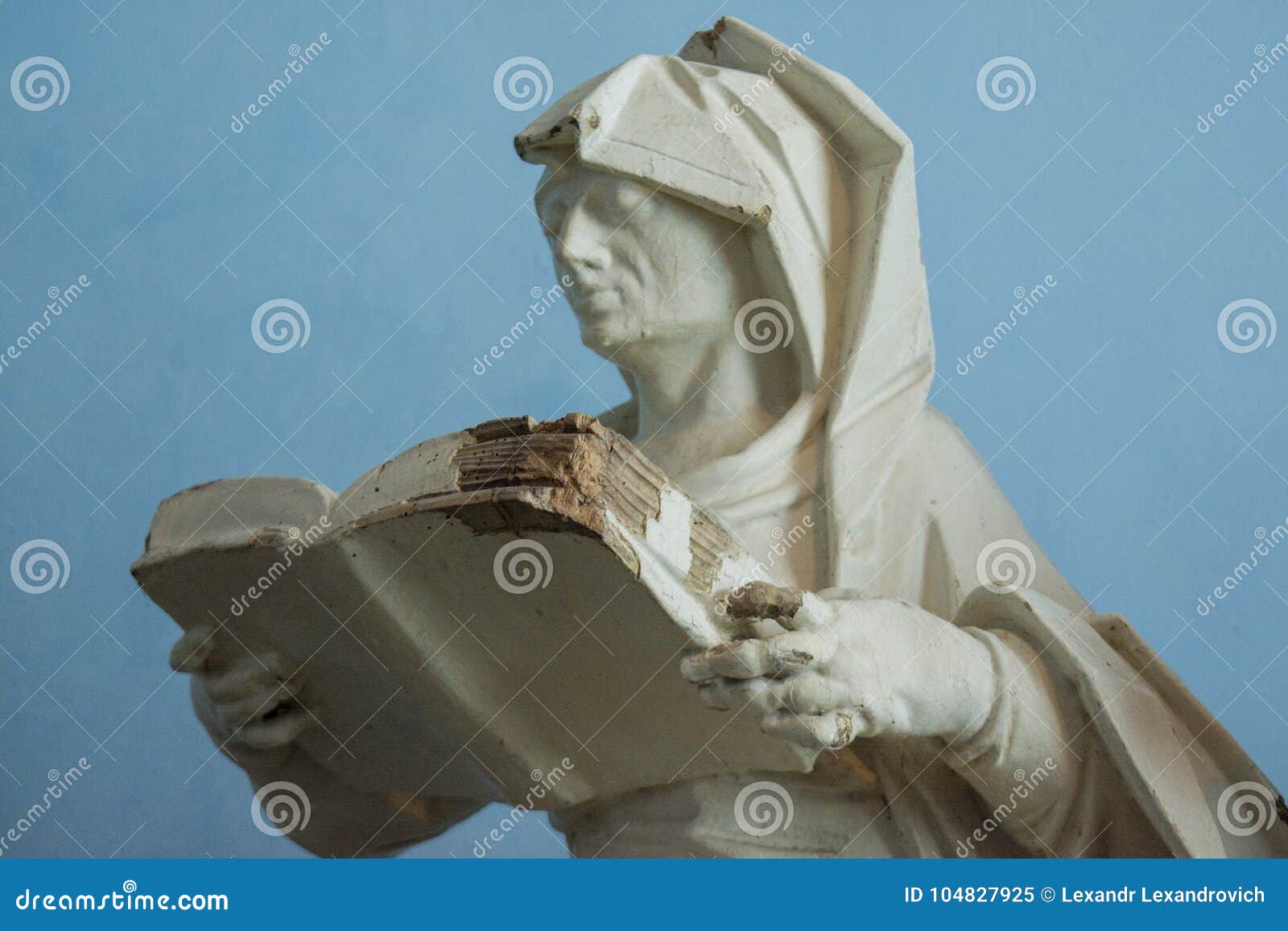 Ancient Statue of the Monk Reading Book Stock Image - Image of acient ...