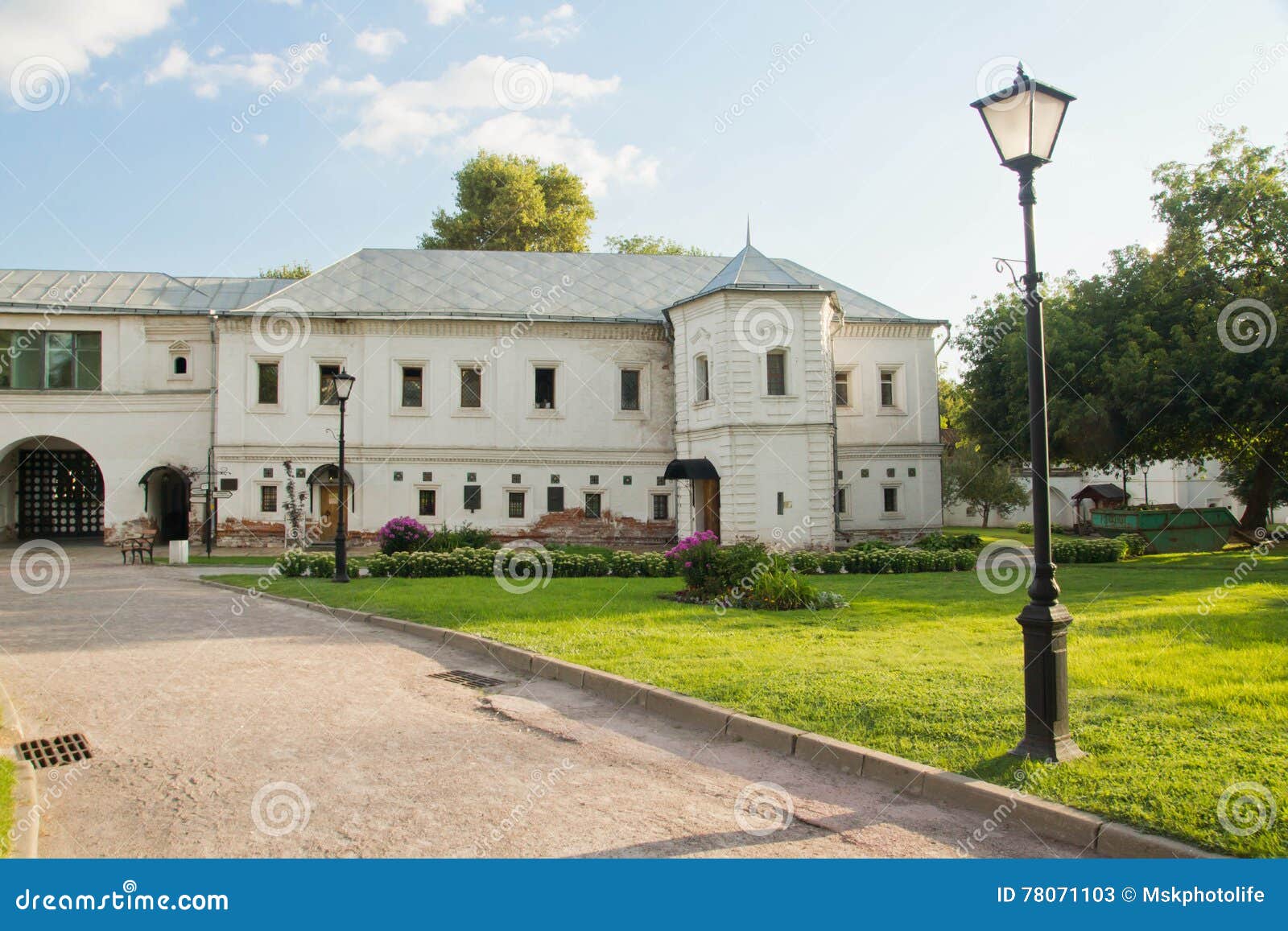Ancient White Stone Building in Monastery in the Afternoon Stock Image ...