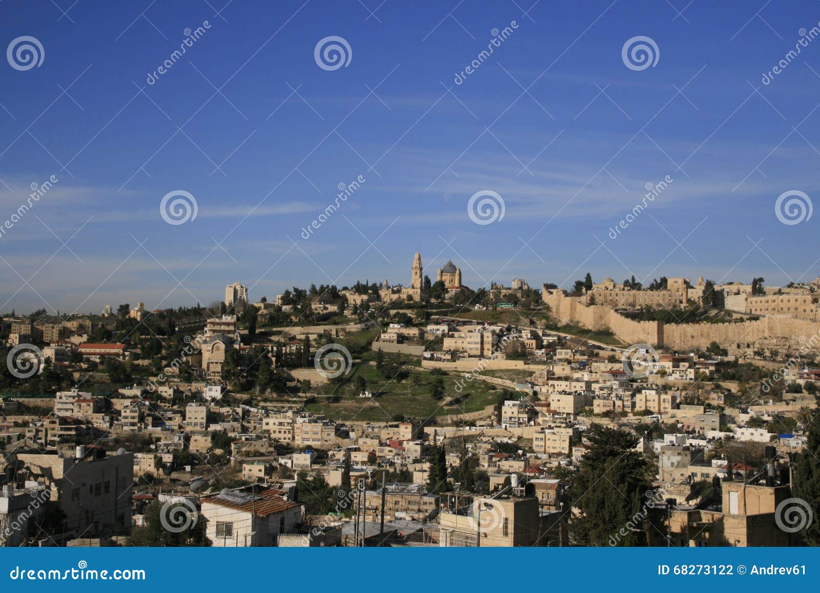Ancient White Stone City of Israel Stock Photo - Image of wall, view ...
