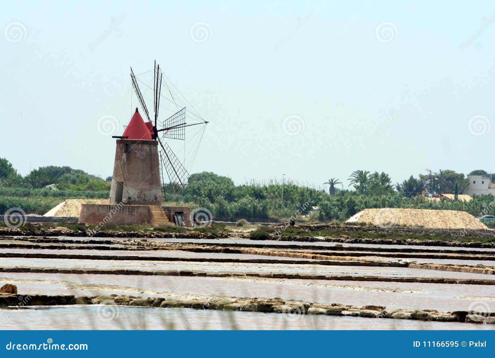 Ancient wind mill stock image. Image of trapani, saline - 11166595
