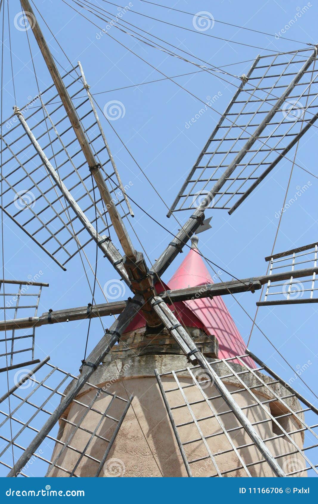 Ancient wind mill stock photo. Image of sicily, equipments - 11166706