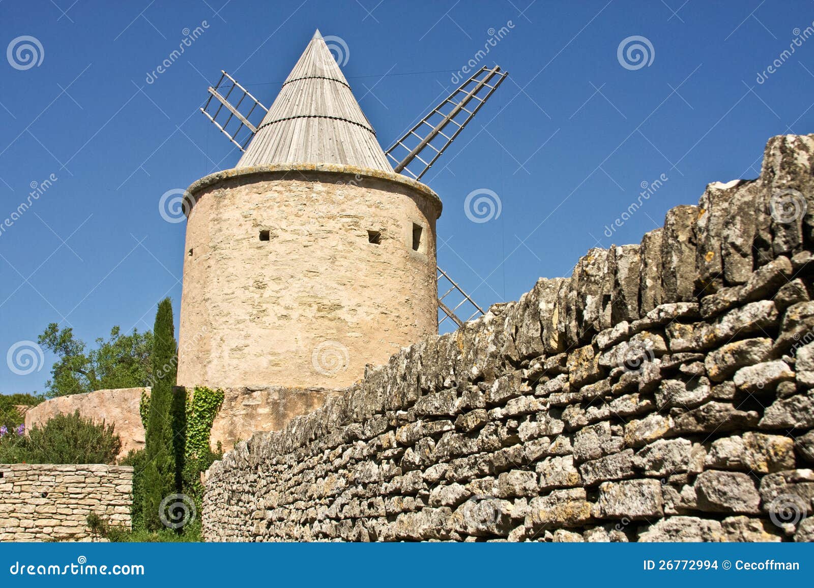 Ancient Windmill stock photo. Image of vaucluse, goult - 26772994