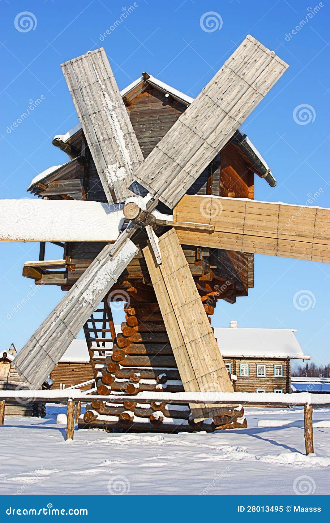 Ancient windmill stock image. Image of snow, russia, cold - 28013495