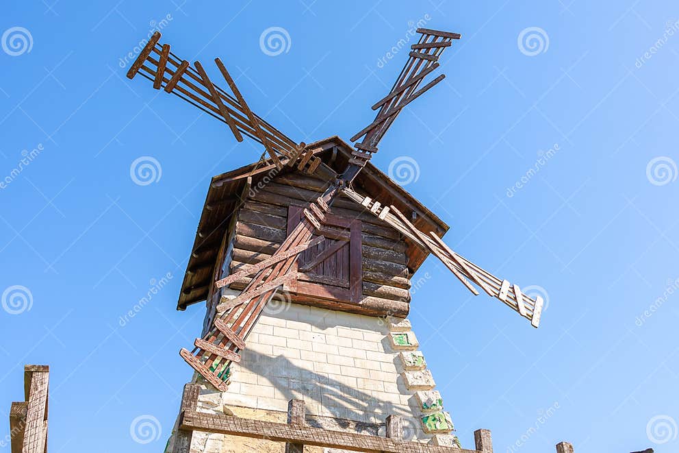 An Ancient Windmill. Background with Selective Focus and Copy Space ...