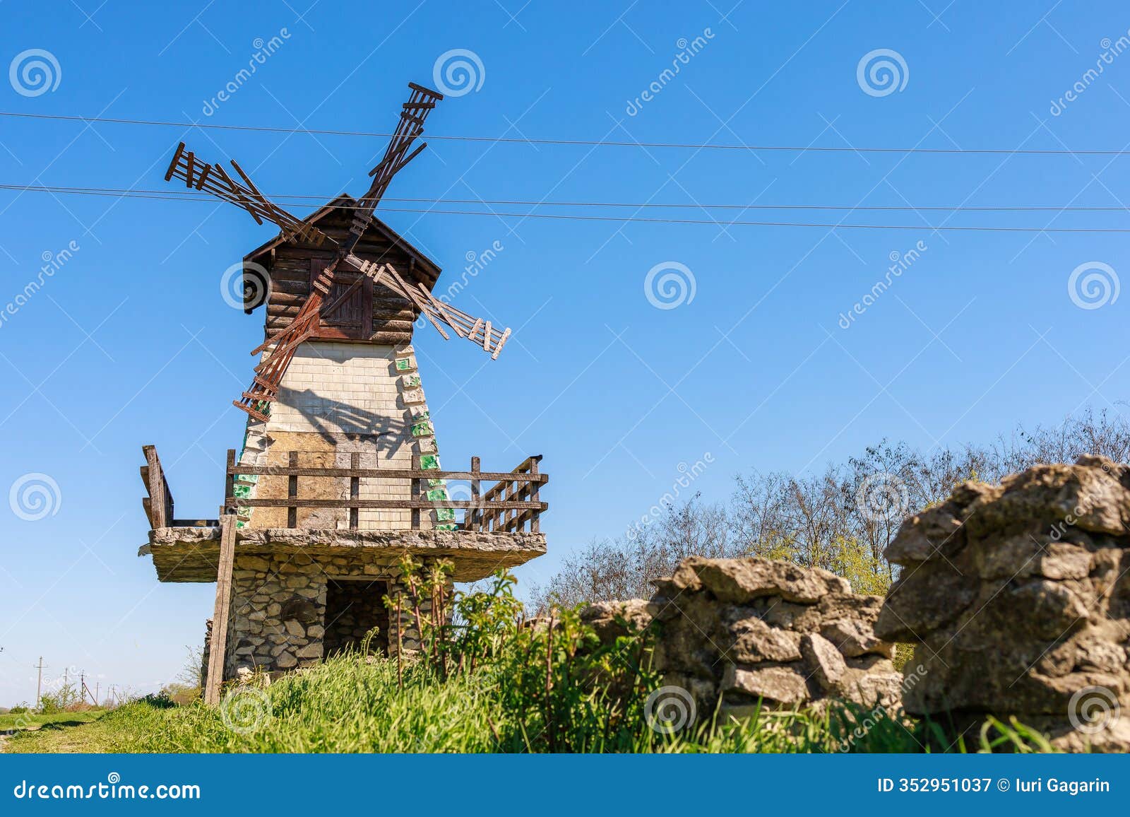 Ancient Windmill Typical Island Of Noirmoutier Vendee France Royalty ...