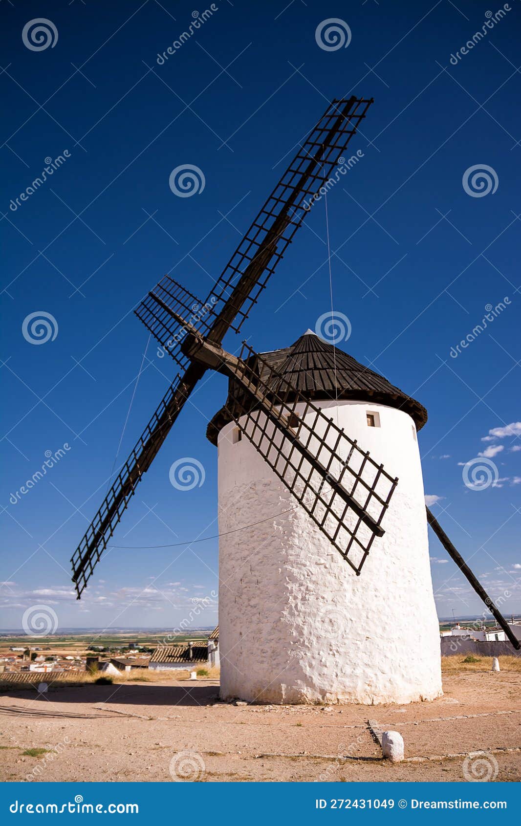 Ancient Windmill in Campo De Criptana, Spain, Stock Image - Image of ...