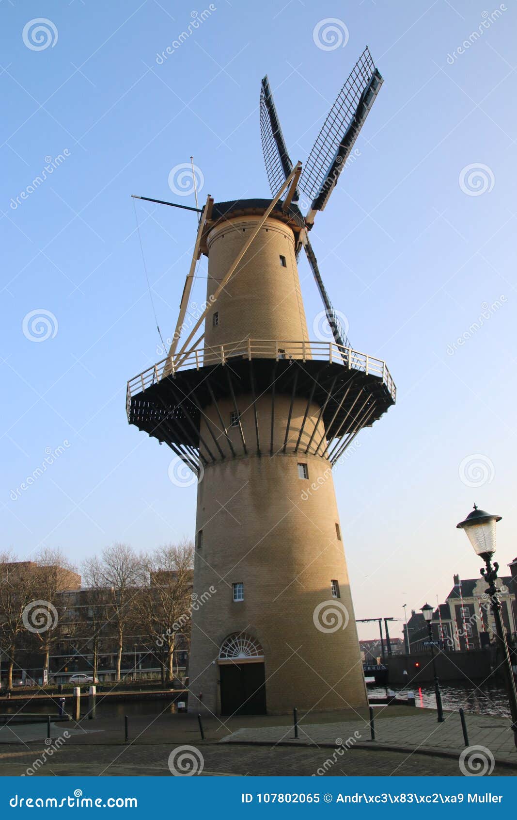 Ancient Windmill in the City Center of Schiedam in the Netherlands ...
