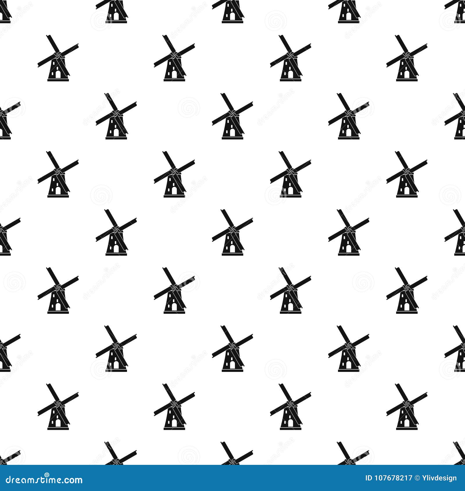 Ancient Windmill Pattern Vector Stock Vector - Illustration of holland ...