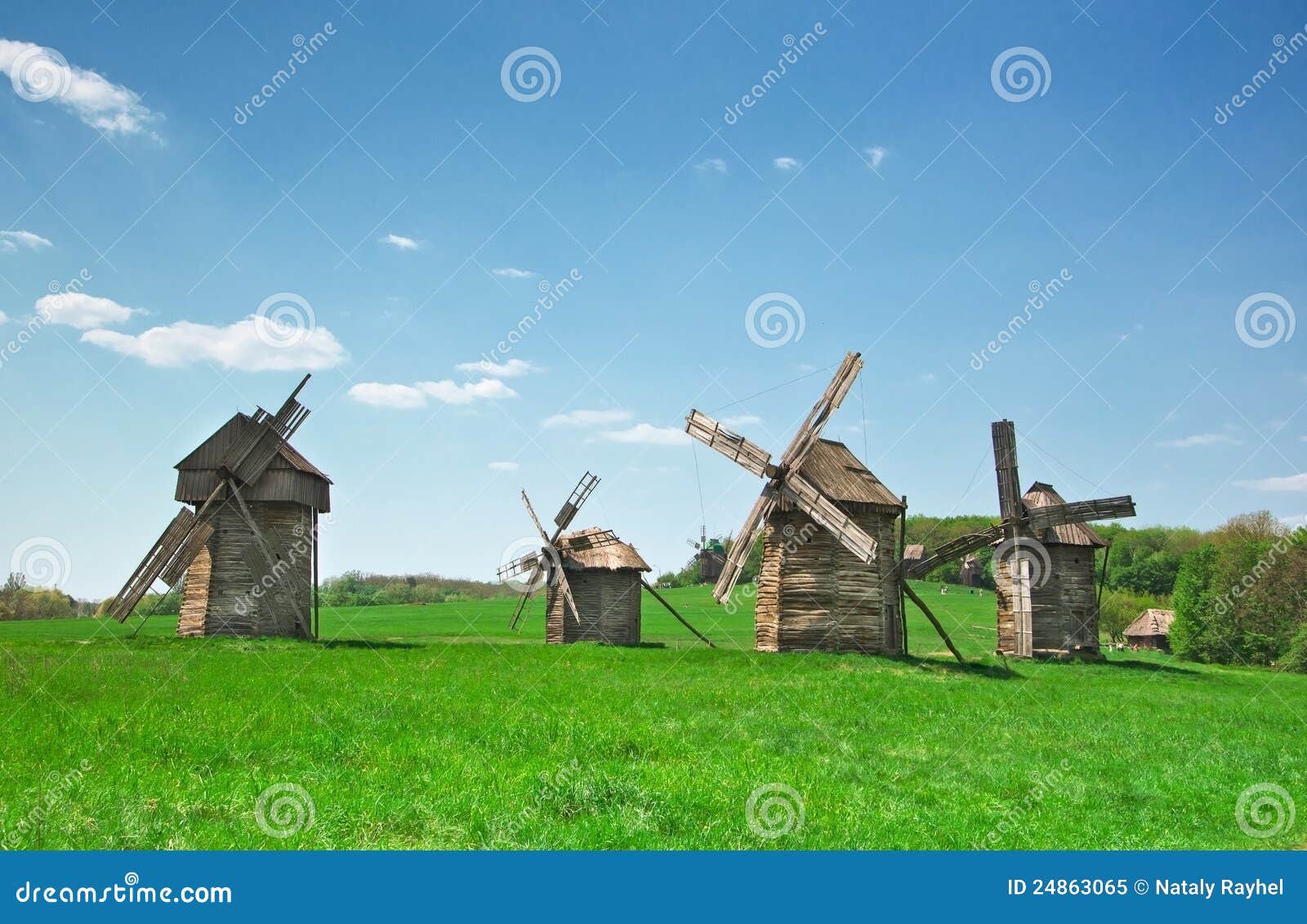 Ancient windmills in field stock image. Image of agriculture - 24863065