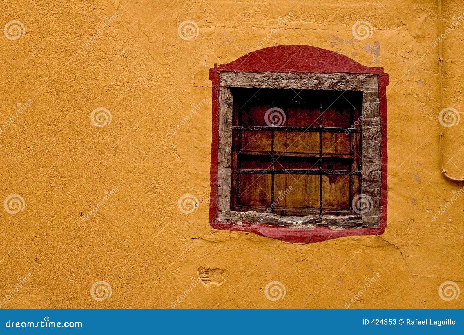 Ancient Window Exterior With Closed Wooden Blinds On Stone Walls ...