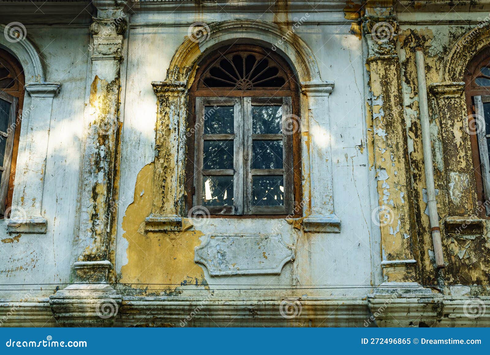 An Ancient Window on the Facade of a Historic House Stock Image - Image of neglected, house ...