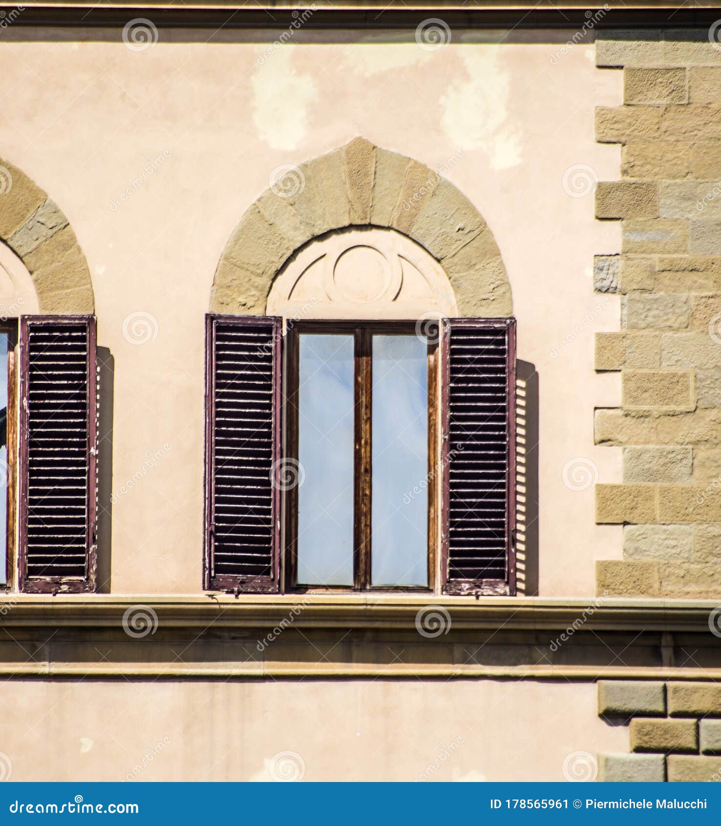Ancient Window of Historic Building Stock Image - Image of handle ...