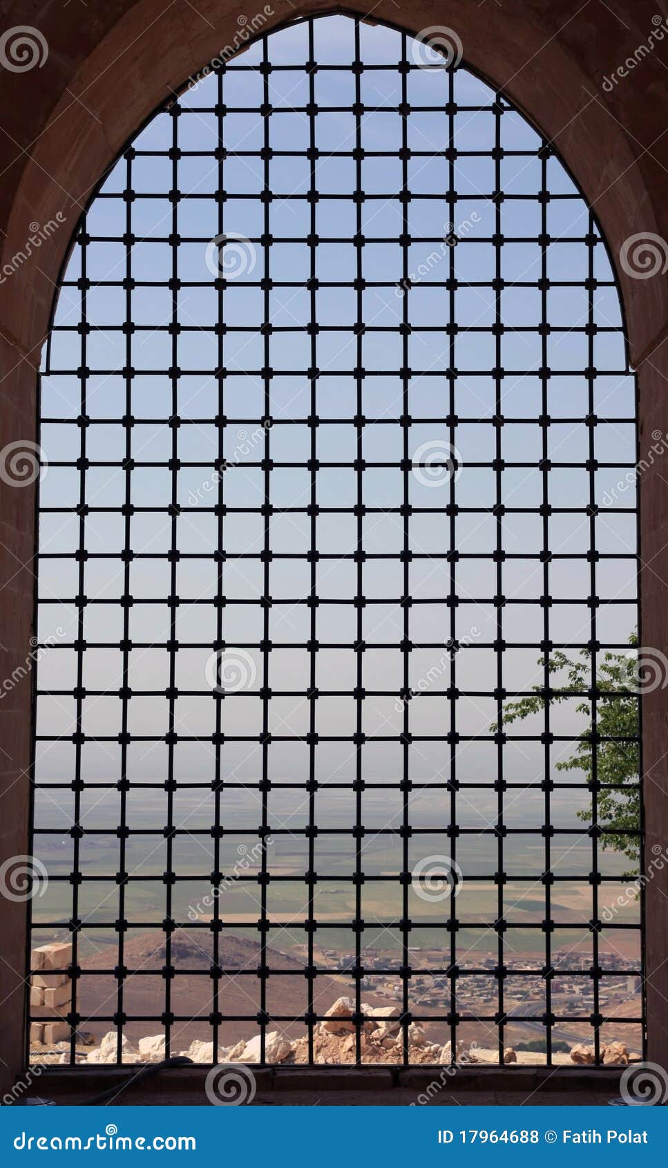Ancient Window Exterior With Closed Wooden Blinds On Stone Walls ...