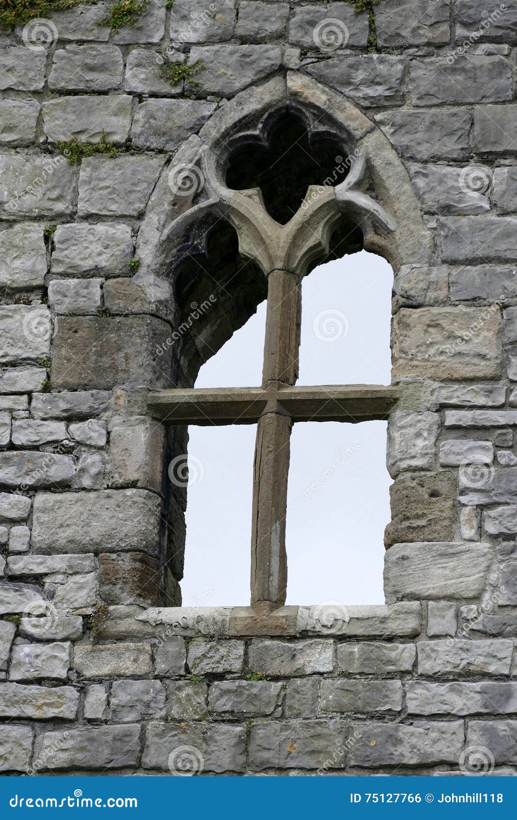Ancient Window. stock photo. Image of castle, thick, stonework - 75127766